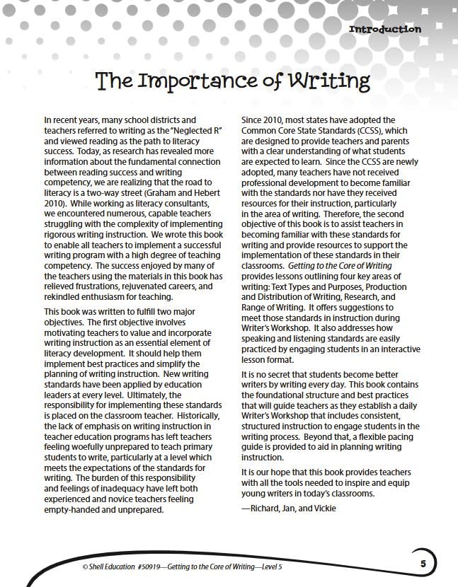Getting to the Core of Writing: Essential Lessons for Every Fifth Grade Student (5th Grade Writing Prompts for School year)