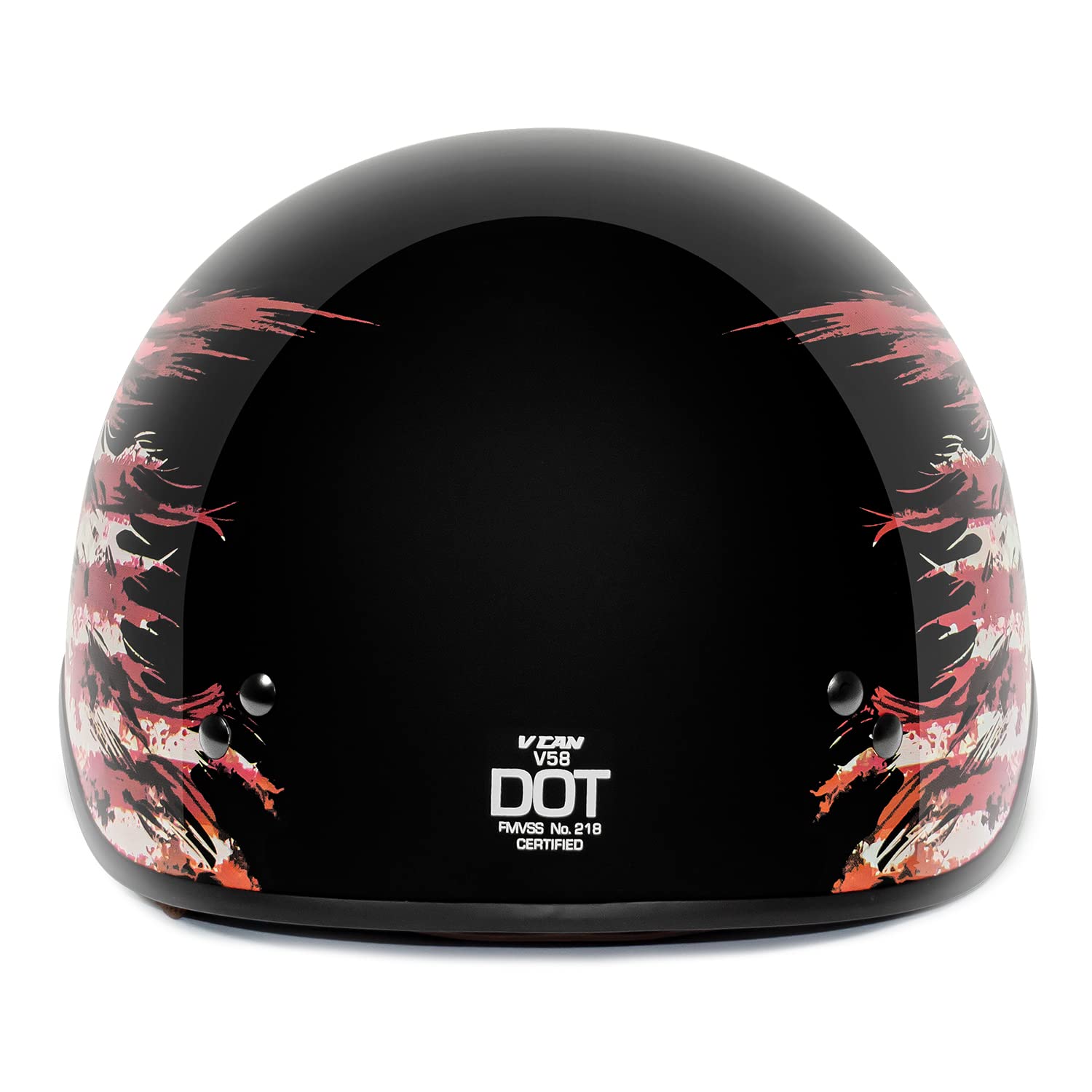 VCAN Cruiser Half Face Motorcycle Helmet with Drop-Down Sun Visor, Removable Peak and Quick Release Buckle