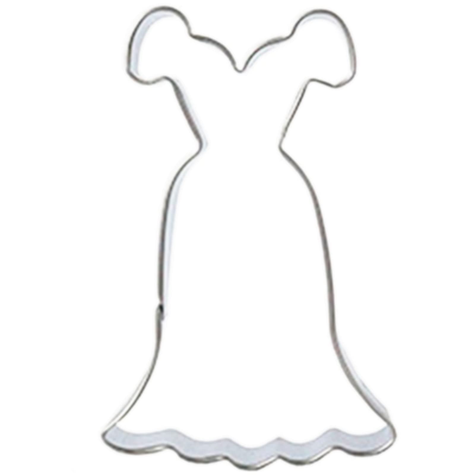 Large Size Dress Shaped Cookie Cutter, Stainless Steel Short Sleeved Wedding Dress Princess Dress Cookie Cutter, 4.9 Inches
