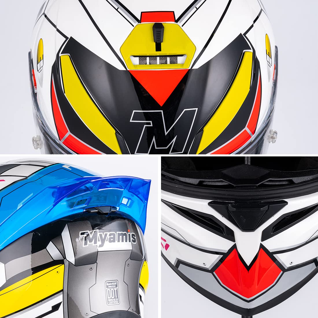 Myamis K5 Motorcycle Helmets Adult Full Face Men Womens Helmet DOT Certified (Blue Challenger, M)
