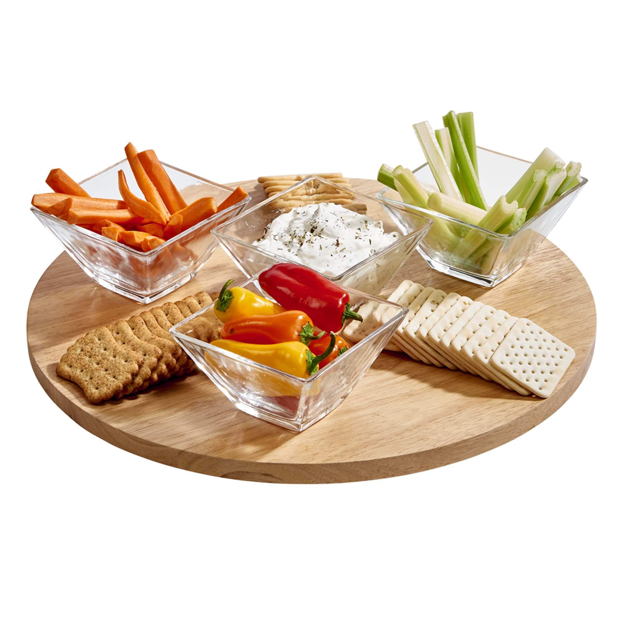Contemporary Home Living 15" Wooden Lazy Susan