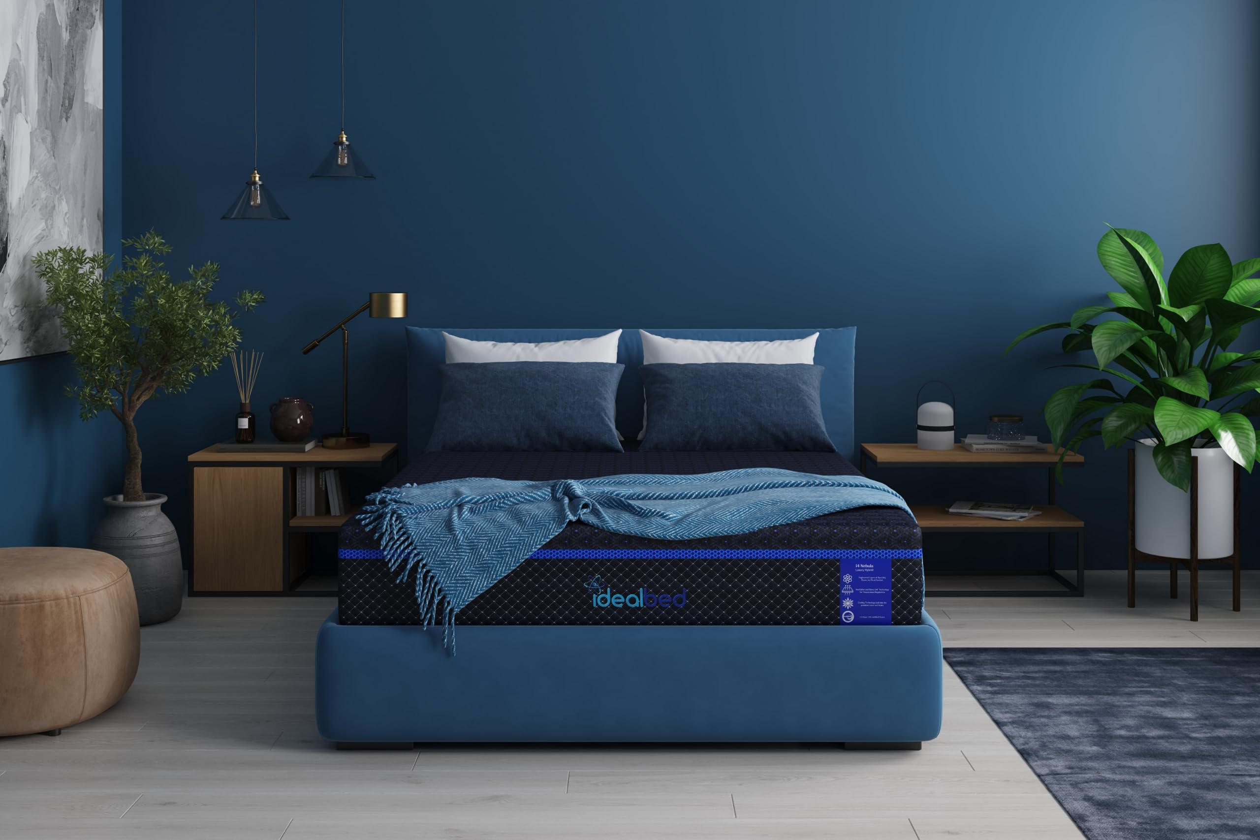 iDealBed S4 Nebula Luxury Hybrid Mattress, Back Aligning Support, Cooling Temperature Regulation Tech, Motion Isolation CustomComfort Coils (Medium Soft, Twin XL)