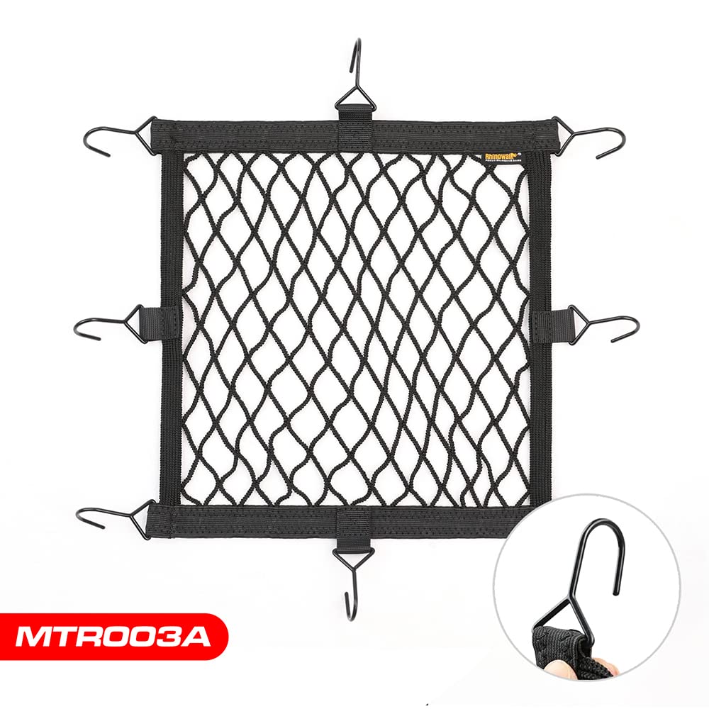 Rhinowalk Motorcycle Luggage Net Cargo Net Helmet Luggage Net with Adjustable Metal Hooks for Motorcycles and Bicycles