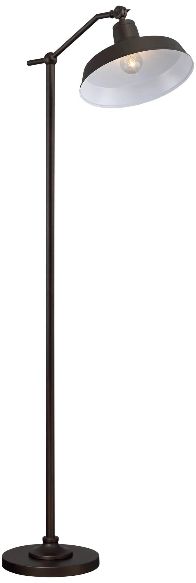 360 Lighting Kayne Farmhouse Rustic 61" Tall Standing Floor Lamps Set of 2 Lights Downbridge Task Adjustable Foot Switch Brown Satin Bronze Finish Living Room Bedroom House Reading Office Home Decor