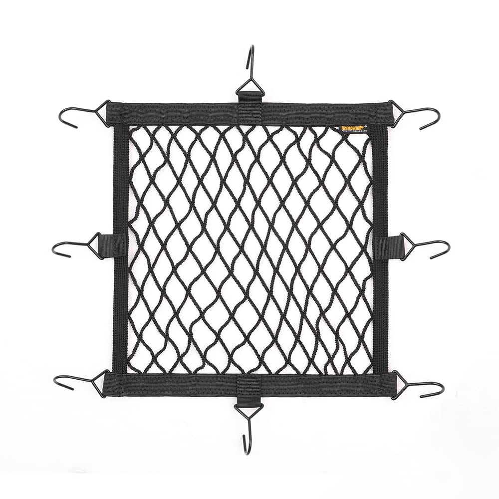Rhinowalk Motorcycle Luggage Net Cargo Net Helmet Luggage Net with Adjustable Metal Hooks for Motorcycles and Bicycles