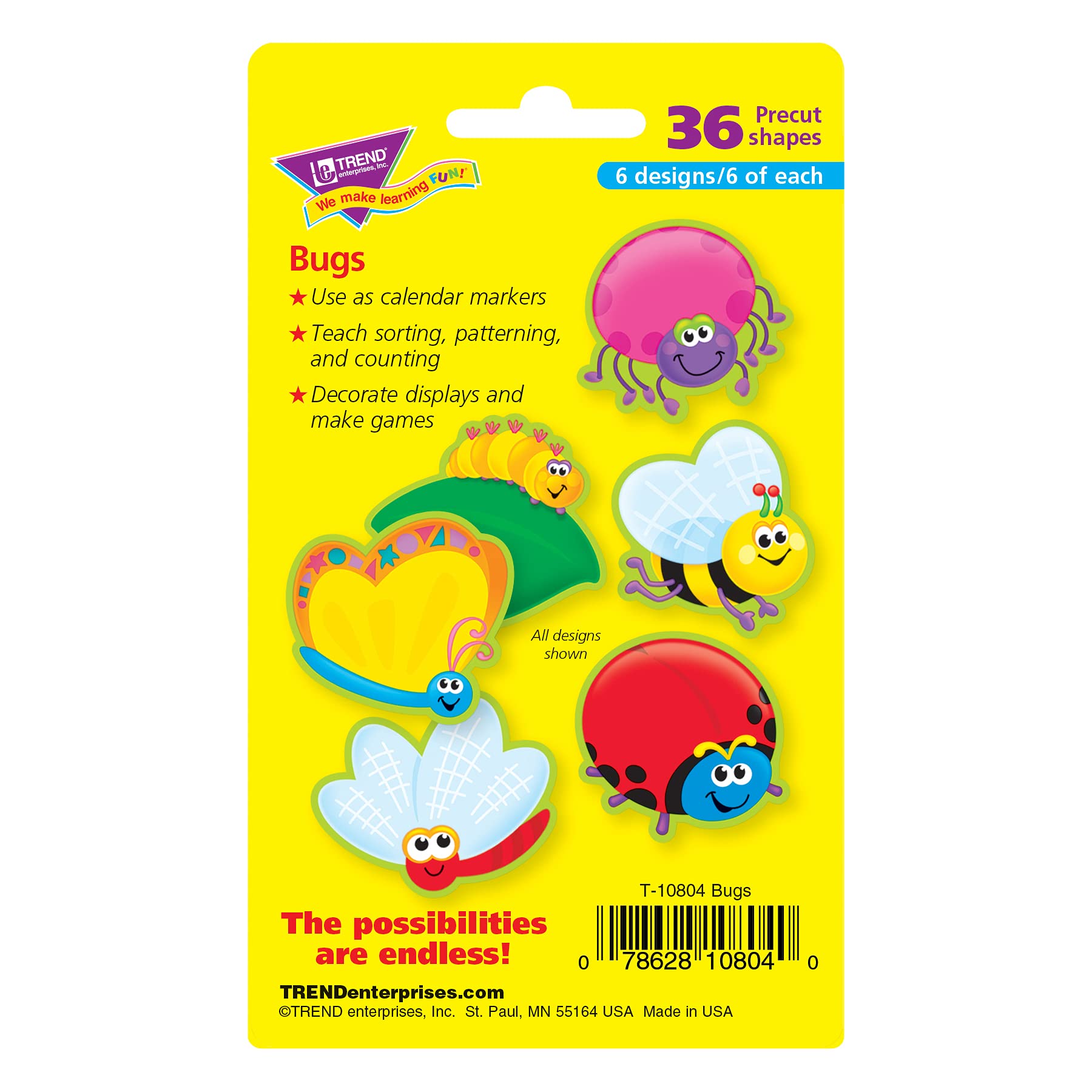 TREND enterprises, Inc. Bugs Mini Accents Variety Pack, 36 ct
