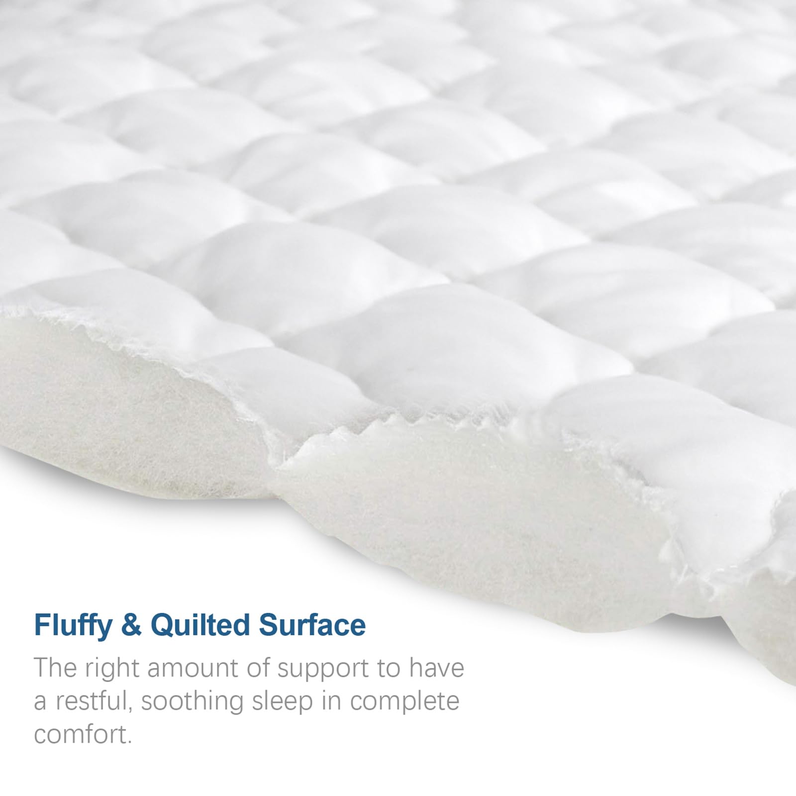 Full XL Mattress Protector Pad Waterproof Quilted, Breathable & Cooling Full XL Mattress Topper Cover Fitted with Deep Pocket Up to 14", (White)