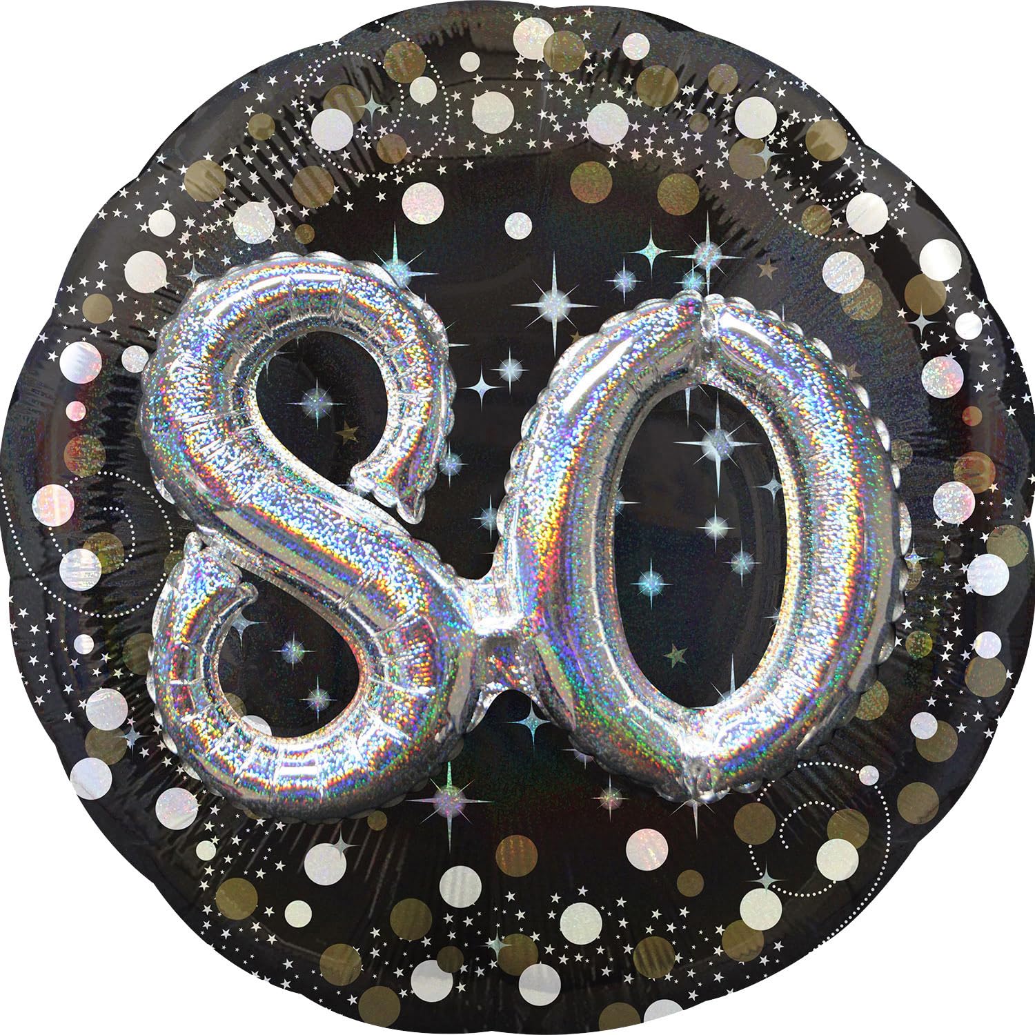 Anagram International Sparkling Birthday 80 Party Balloon, 36", Multicolor
