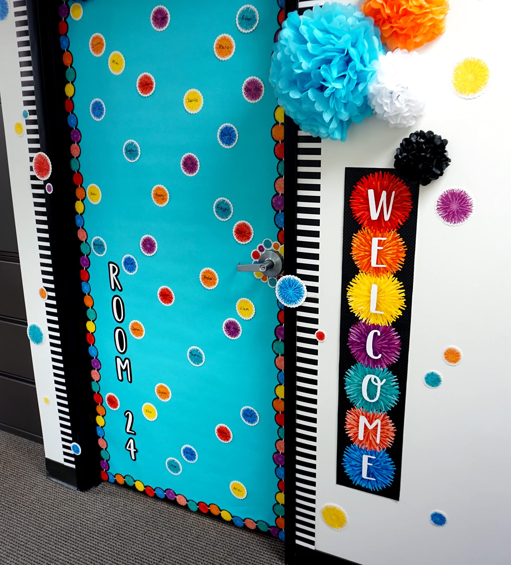 CTP Pom Poms EZ Border for Classroom Bulletin Board Border for Classroom (Creative Teaching Press 10515), 48 ft per Package
