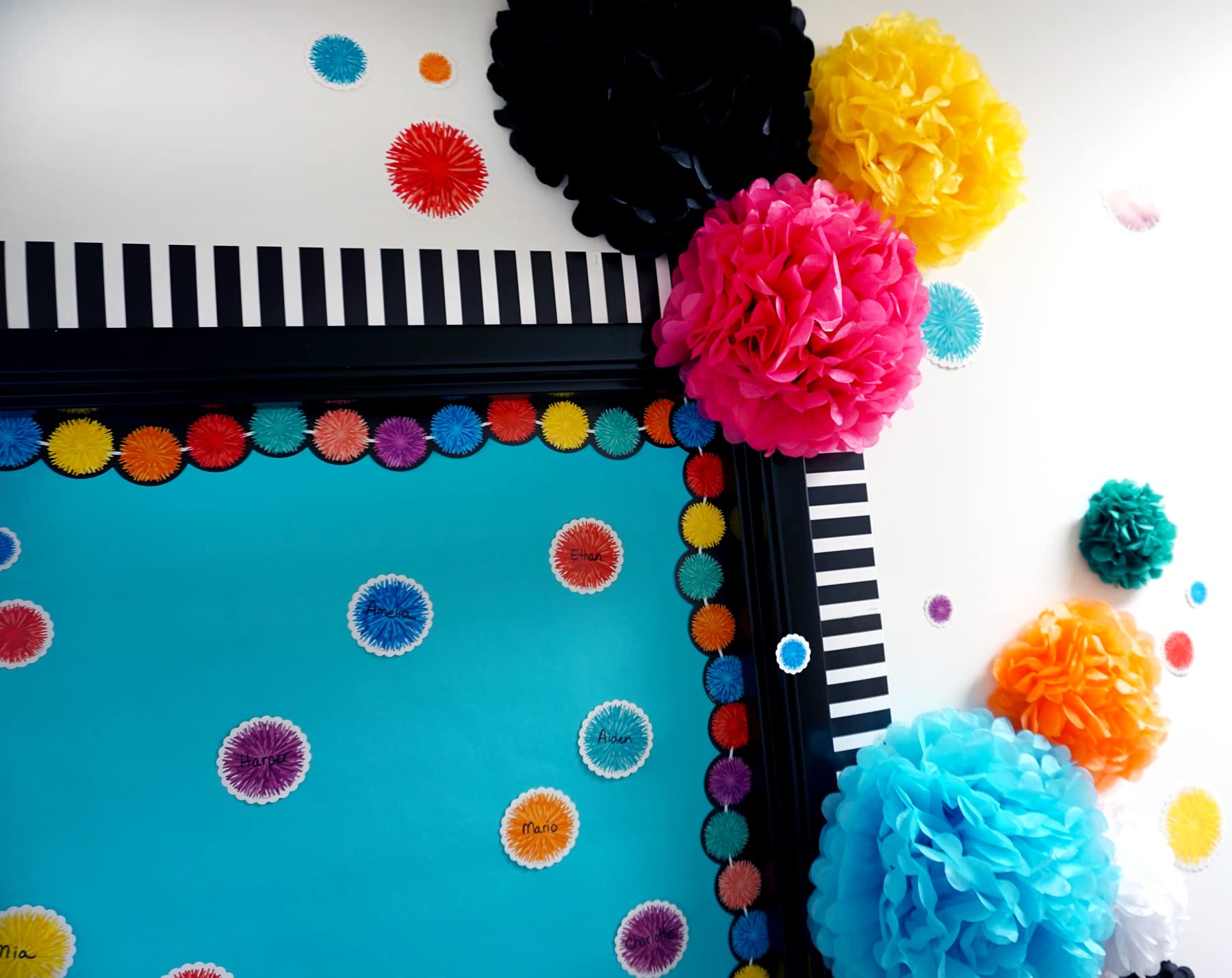 CTP Pom Poms EZ Border for Classroom Bulletin Board Border for Classroom (Creative Teaching Press 10515), 48 ft per Package
