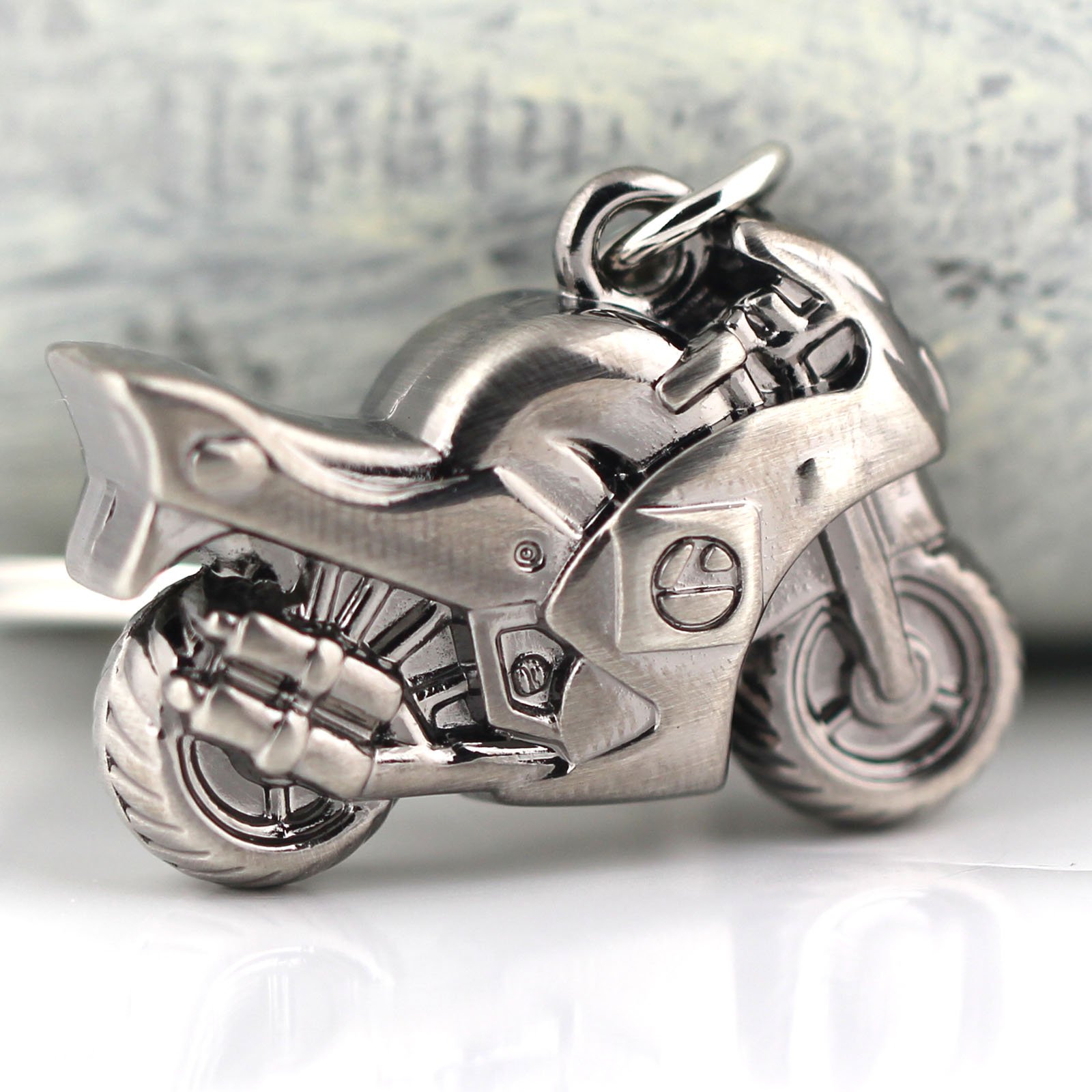maycom Creative Fashion Romantic Couple Keychain Key Chain Ring Keyring Key Fob for Valentine's Day Gift (Helmet & Motorcycle)