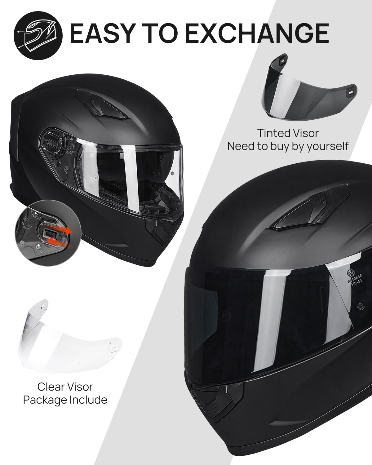 ILM Motorcycle Helmets Full Face with Anti-Fog Pinlock for Cascos para Motos Snowmobile Mens Women Heated Shield Compatible DOT Model 129