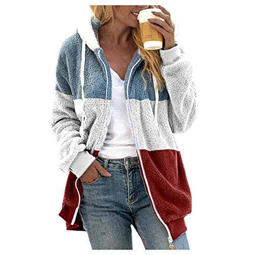 Bed Jackets for Women Jacket with Hood Sweatshirt Casual Solid Color Crewneck Long Sleeve Side Split Tunic Tops Loose fit Pullover Tailored Wool Coat Women 3X Hoodie for Women Lightweight Summer