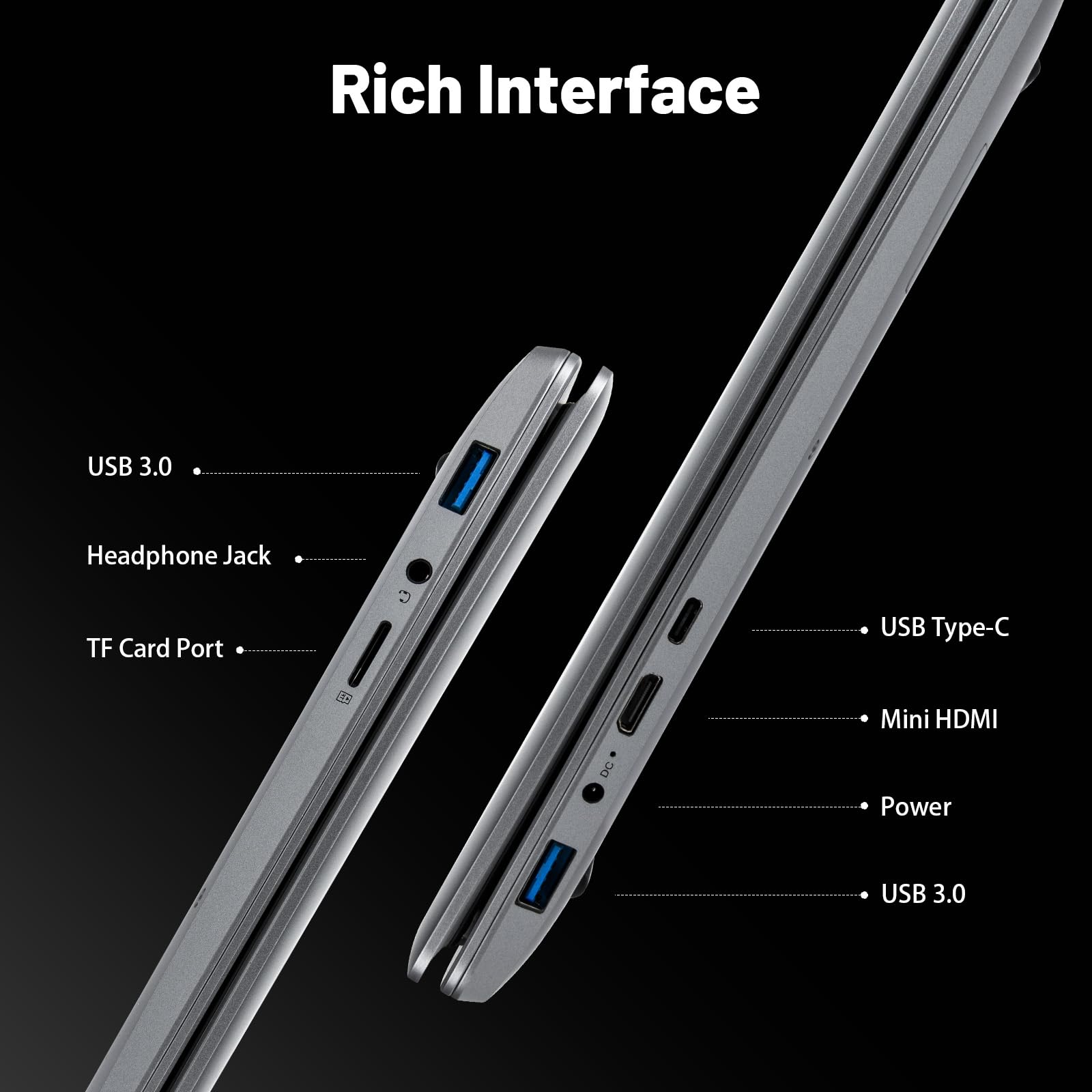 AMIAMO 15.6" Laptop Computer | 8GB RAM | 256GB SSD | 1366 * 768 Screen | USB 3.0 | Bluetooth 4.2 | 2.4/5G WiFi | Mini HDMI | 5000mWh Battery | Pre-Install Windows 11