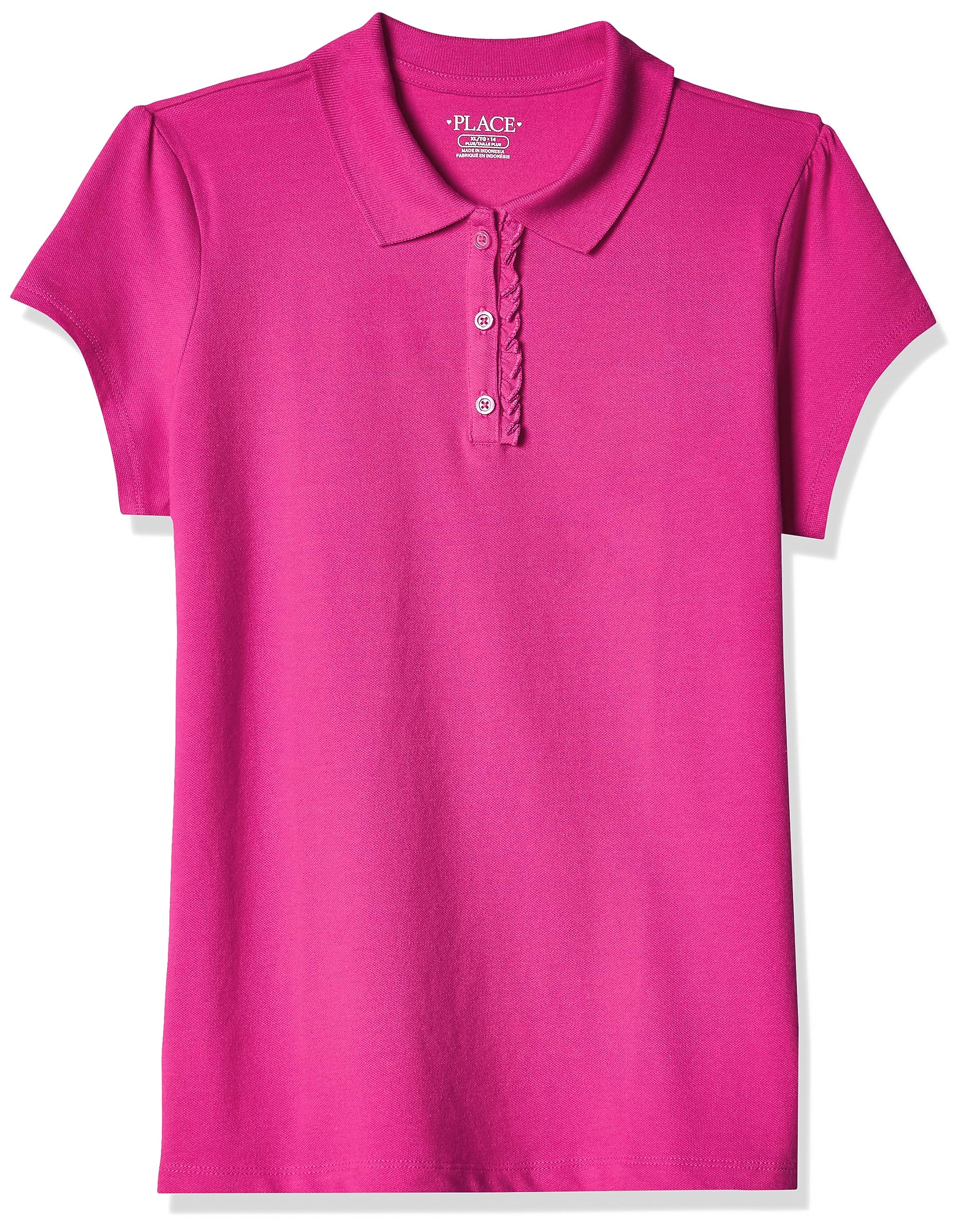 The Children's Place girls Uniform Pique Polo Shirt, Aurora Pink, Small US