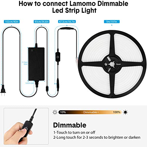 Lamomo Dimmable Led Neon Rope Light,12V Pink Led Strip Lights, 16.4 Ft/5m Led Strip IP65 Waterproof Silicone Rope Light for Indoor Outdoor Home DecorationĀ