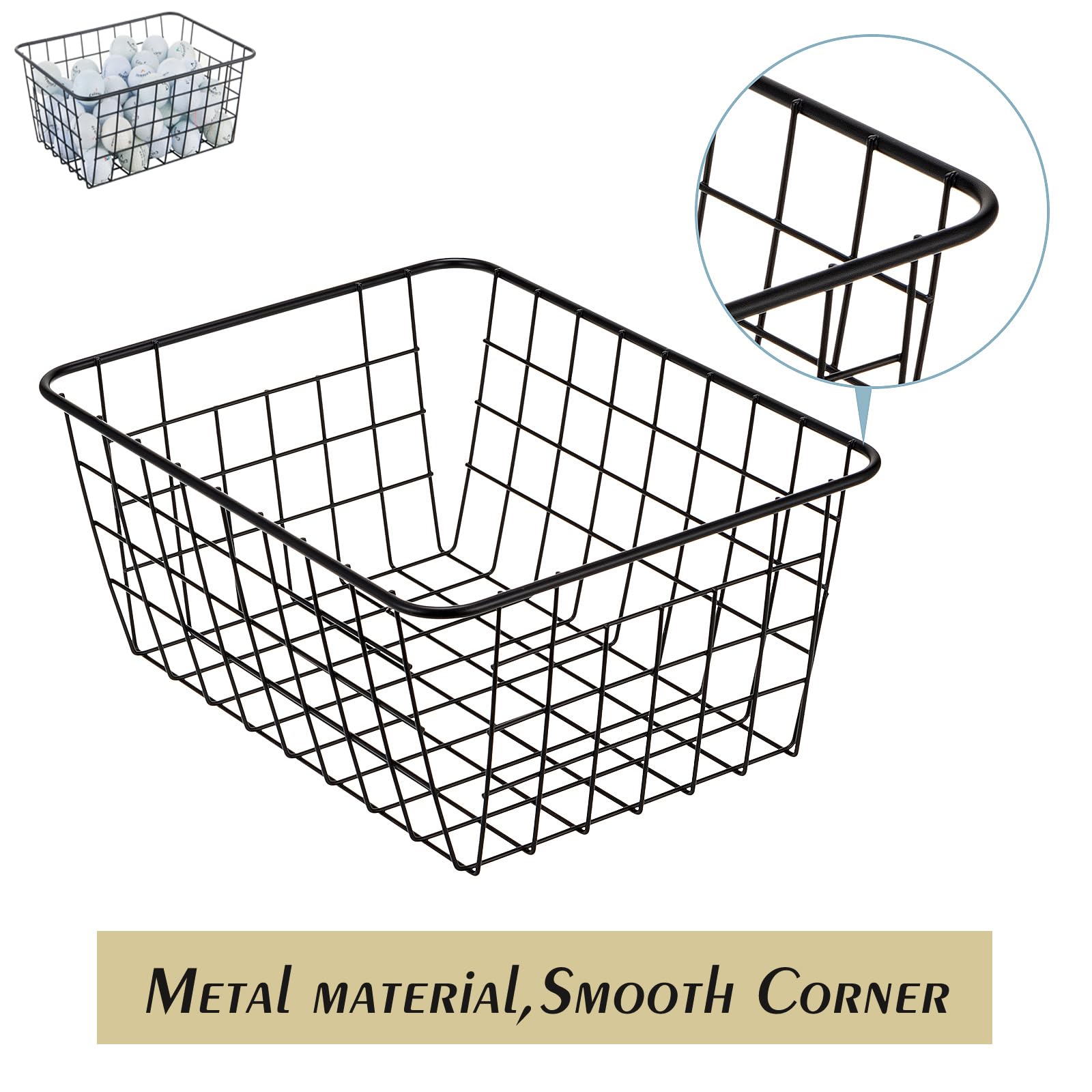 Wire Storage Baskets, Household Pantry Baskets 4 Pack, Wire Baskets For Organizing, Countertop, Closet, Bedroom, Bathroom, Make Life Tidier Metal Basket