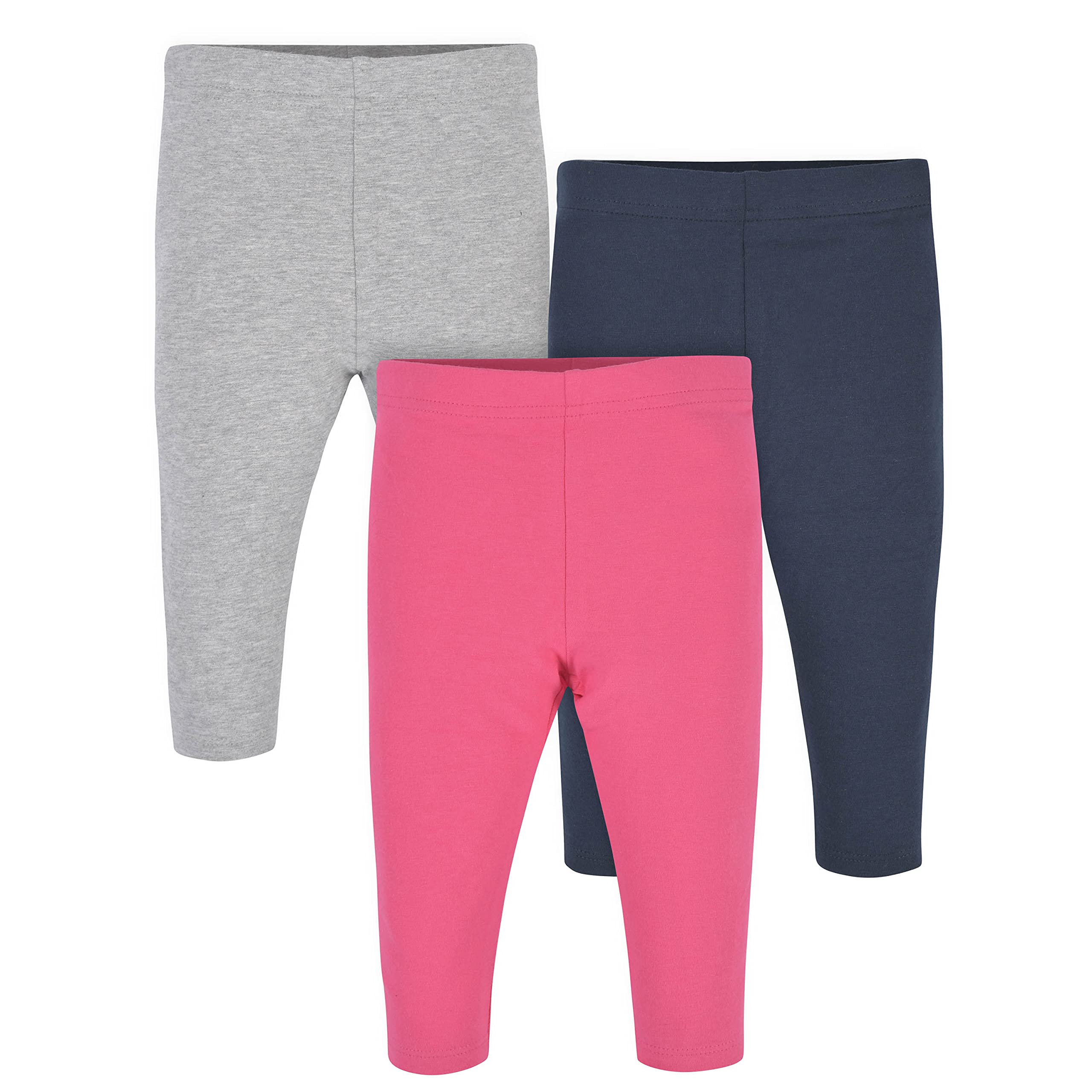 Gerber Baby Girl's Toddler Multi-Pack Premium Leggings, Hot Pink/Navy, 18 Months