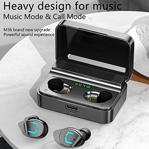 Wireless Earbuds Bluetooth Headphones in Ear with Bluetooth 5.2 Deep Bass Led Display Ipx7 Waterproof Earbuds for Sport and Work,High-Sensitivity Fingerprint