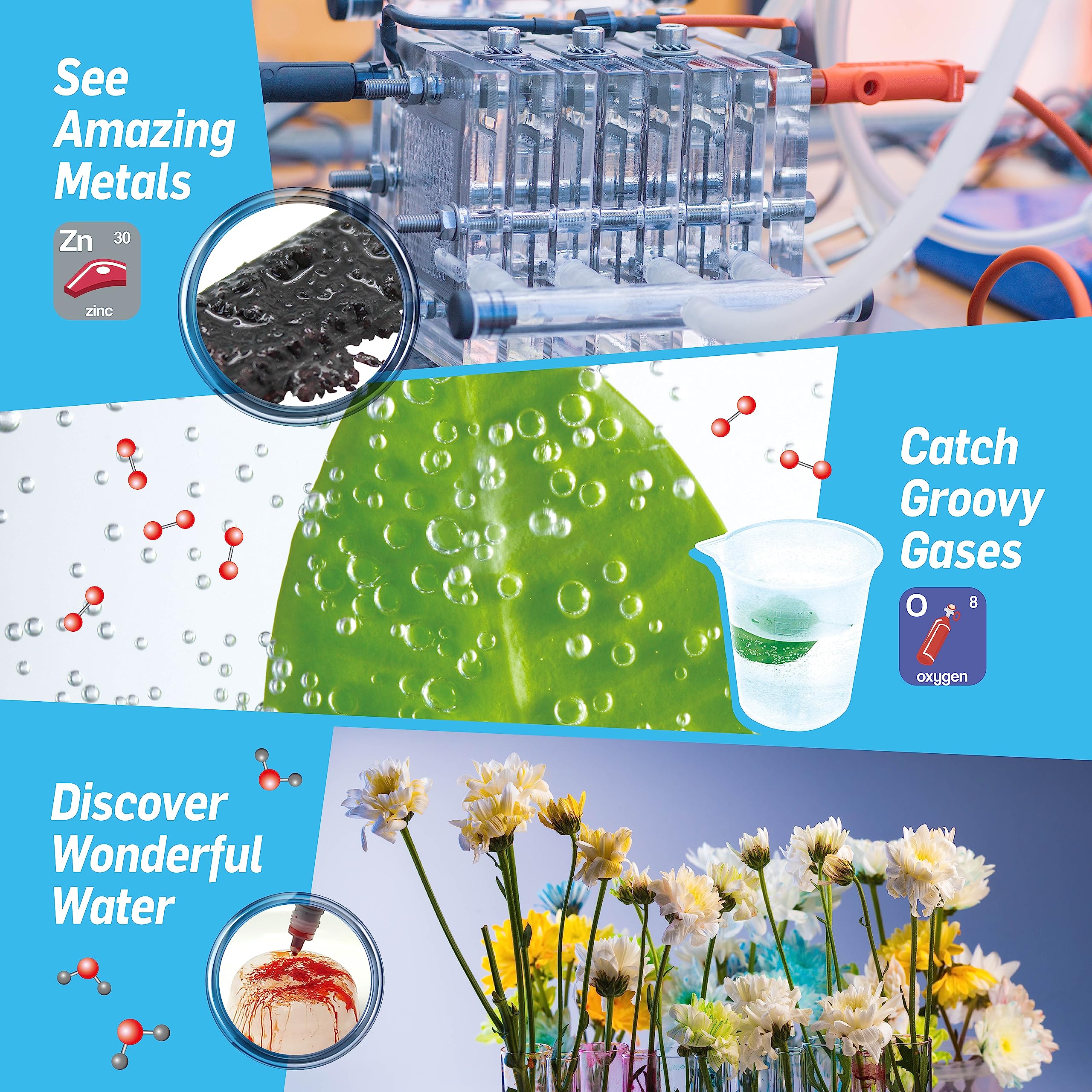 WILD ENVIRONMENTAL SCIENCE Test Tube Chemistry Lab - 50+ Science Experiments and Reactions - Ages 8+ - Learn About Solids, Liquids, Gases and More!