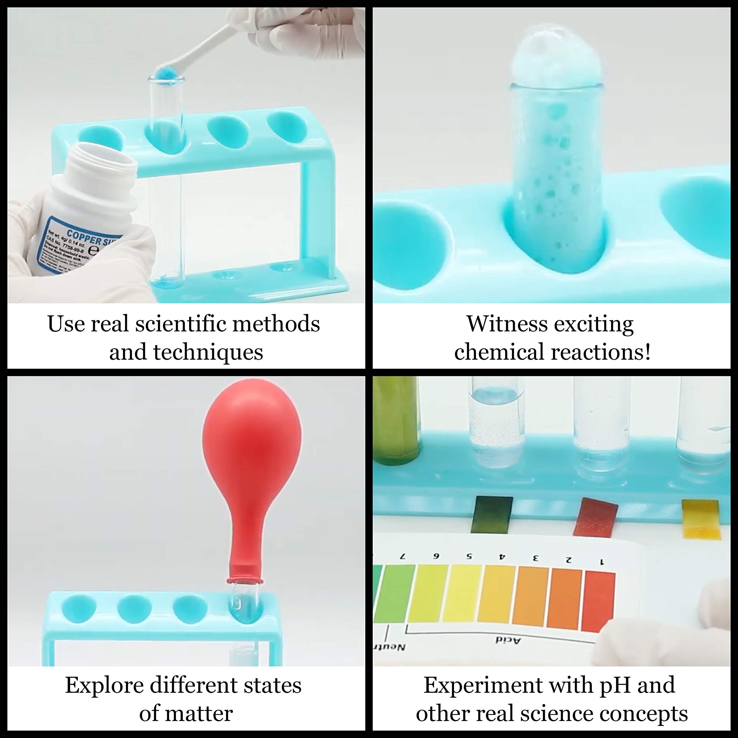 WILD ENVIRONMENTAL SCIENCE Test Tube Chemistry Lab - 50+ Science Experiments and Reactions - Ages 8+ - Learn About Solids, Liquids, Gases and More!
