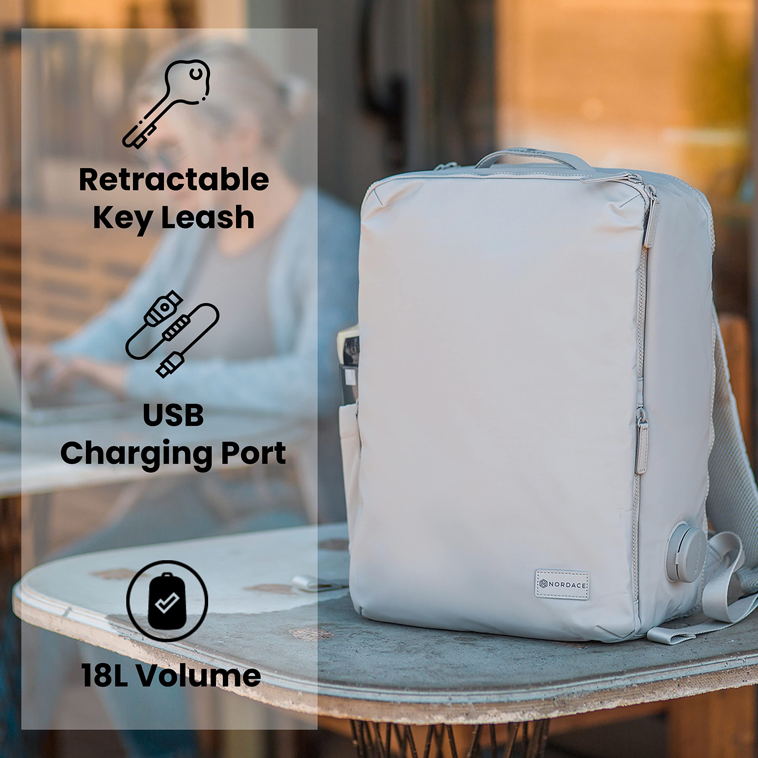 Nordace Comino Totepack Smart Convertible Bag Backpack with USB Charging Port, Water Resistant - 15.6 Inch Laptop Compartment Laptop Backpack for Everyday, Work, and School (Charcoal)