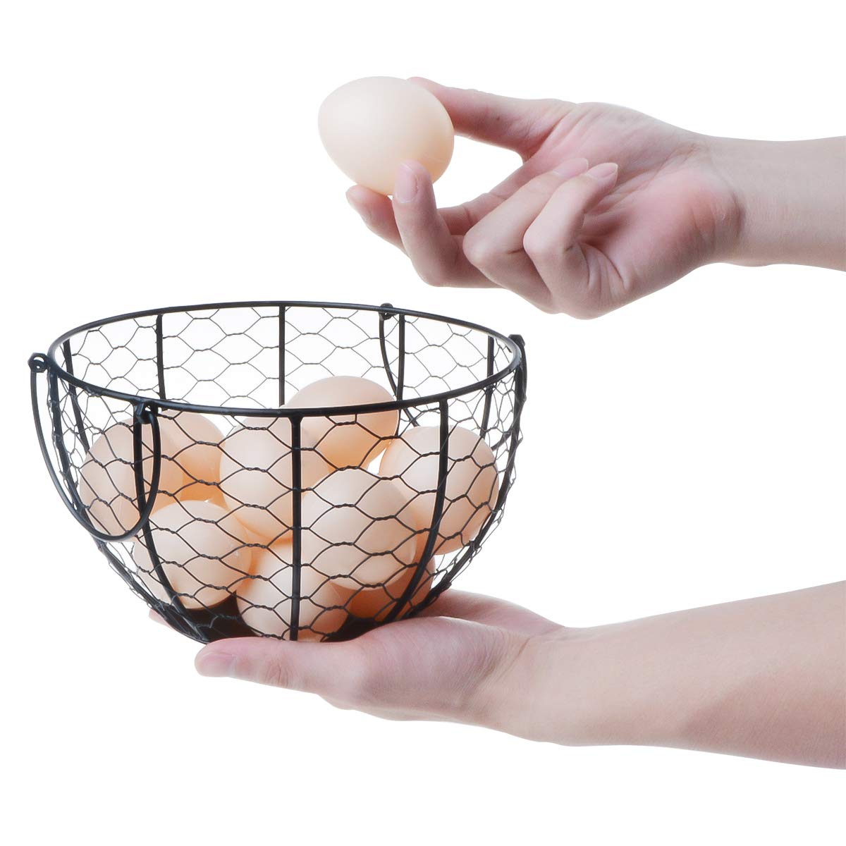 Kitchen Storage Metal Wire Egg Basket Farm Chicken Cover Egg Holder/Organizer Case/Container