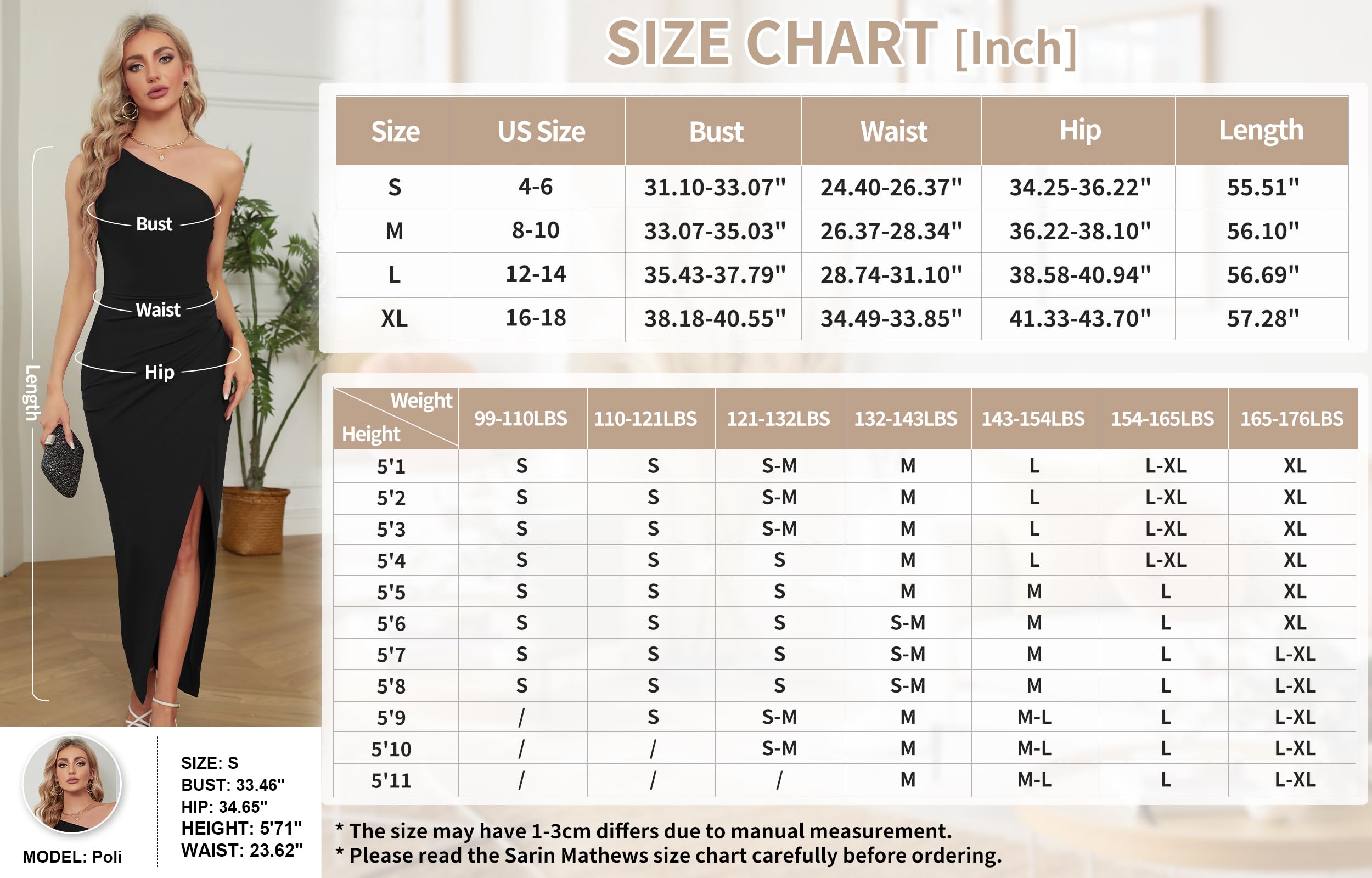 Sarin Mathews Womens One Shoulder Long Formal Dress Sexy Summer Sleeveless Bodycon Ruched Wrap Split Cocktail Dresses Black M