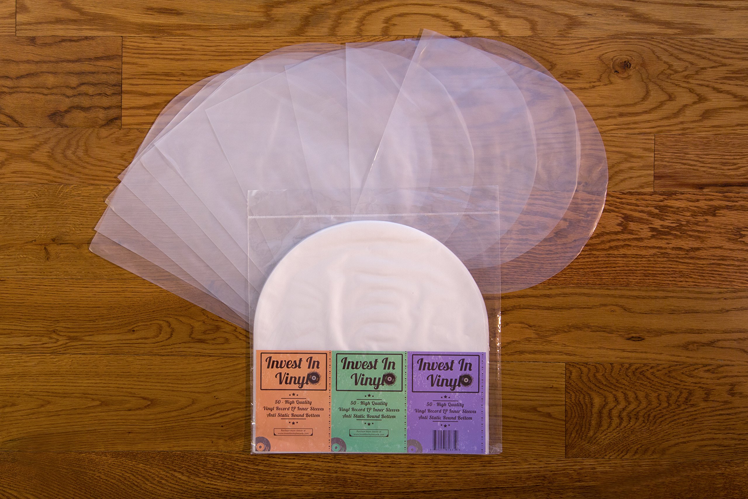 50 LP Inner Sleeves Anti Static Round Bottom 33 RPM 12" Vinyl Record Sleeves Provide Your LP Collection with The Proper Protection - Invest In Vinyl