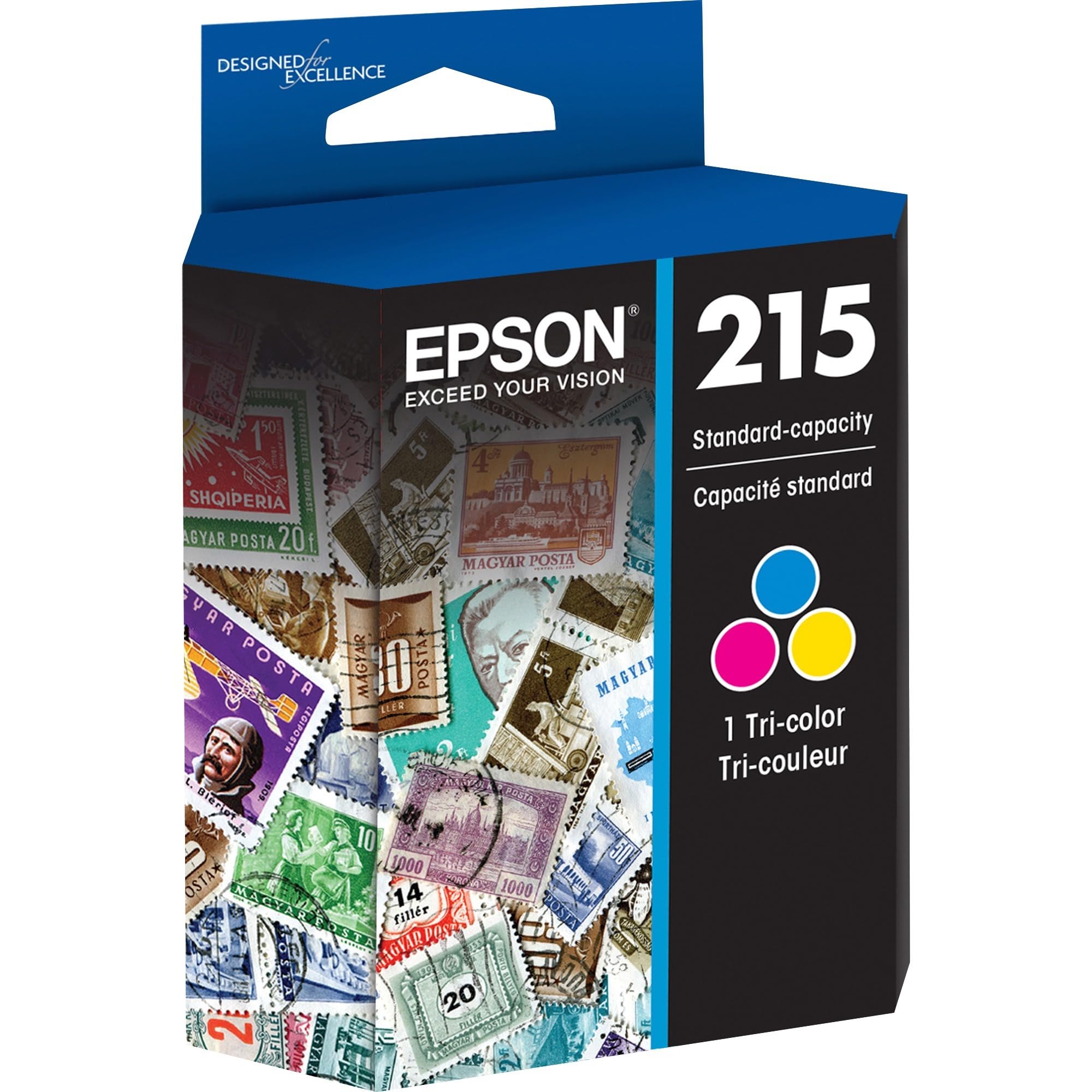 EPSON T215 -Ink Standard Capacity Tricolor -Cartridge (T215530-S) for select Epson WorkForce Printers