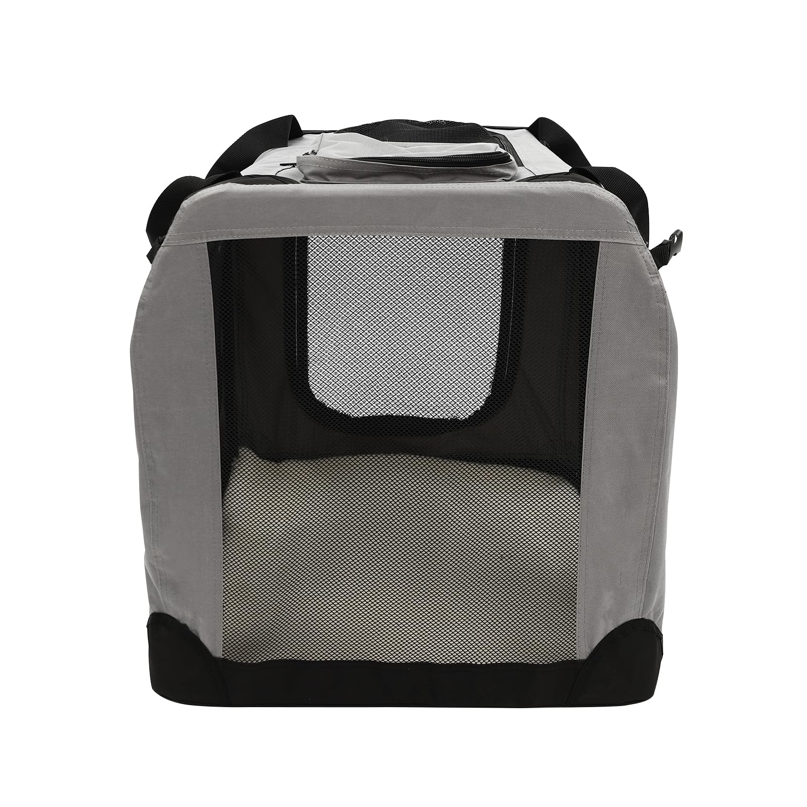 DYNAMI 27.5 inch Collapsible Crate for Dogs,3-Door Foldable Soft Kennel with Mesh Windows,Portable Dog Travel Crate with Strong Steel Frame,for Indoor & Outdoor Travel