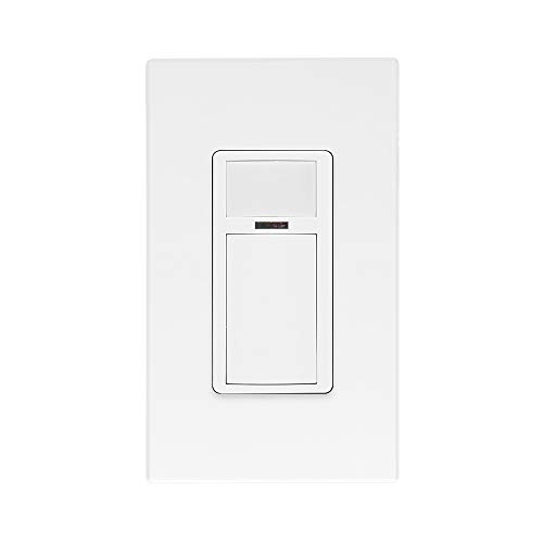Leviton ODS15-I1W Wallbox, PIR 15A Switching, 120VAC, Configurable with The Smart Sensor App, White