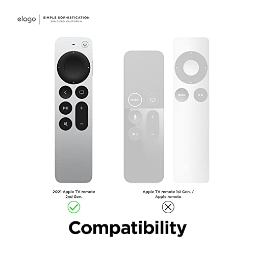 elago R3 Protective Case Compatible with 2022 Apple TV Siri Remote 3rd Generation, Compatible with 2021 Apple TV Siri Remote 2nd Gen - Lanyard, Great Grip, Shock Absorption, Drop Protection [Black]