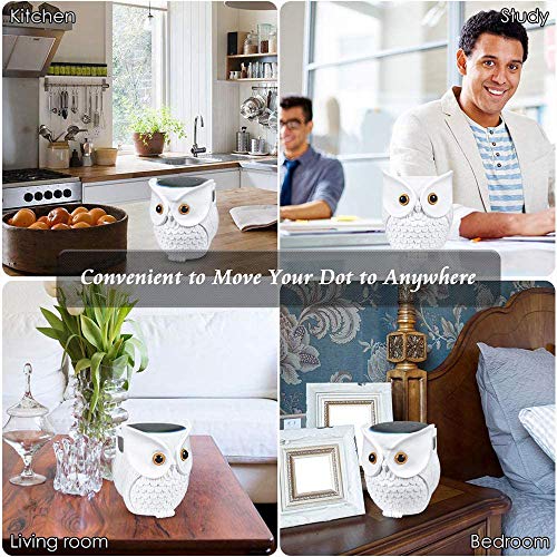 LDYAN Owl Holder Stand, Owl Statue Smart Speaker Holder Stand for Echo Dot 4th/3rd/2nd and 1st Generation, Google Home Mini/Google Nest Mini (2nd Gen),Cartoon Decor Owl Shape Home Decor - White
