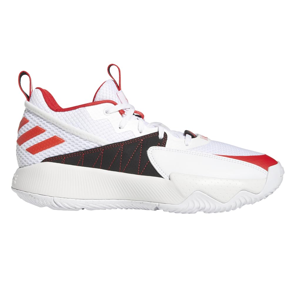 adidas Unisex Dame Extply 2 Basketball Shoe, White/Vivid Red/Dash Grey, 9 US Men