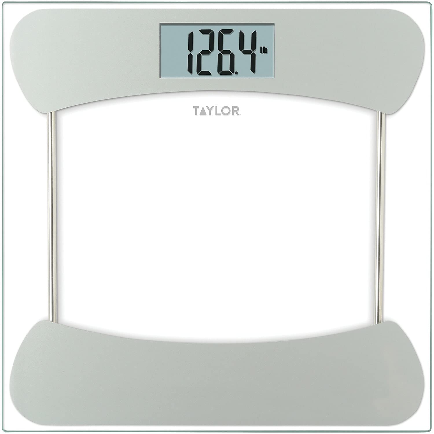Taylor Precision Products Digital Bathroom Scale, Highly Accurate Body Weight Scale, Instant On and Off, 400 lb, Sturdy Clear Glass with Chrome Finish Base