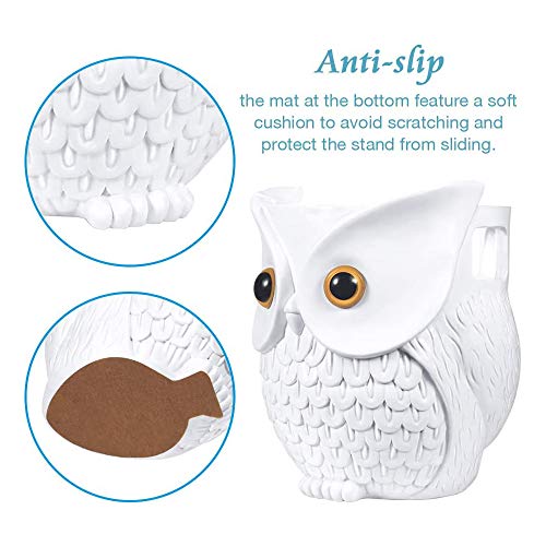 LDYAN Owl Holder Stand, Owl Statue Smart Speaker Holder Stand for Echo Dot 4th/3rd/2nd and 1st Generation, Google Home Mini/Google Nest Mini (2nd Gen),Cartoon Decor Owl Shape Home Decor - White