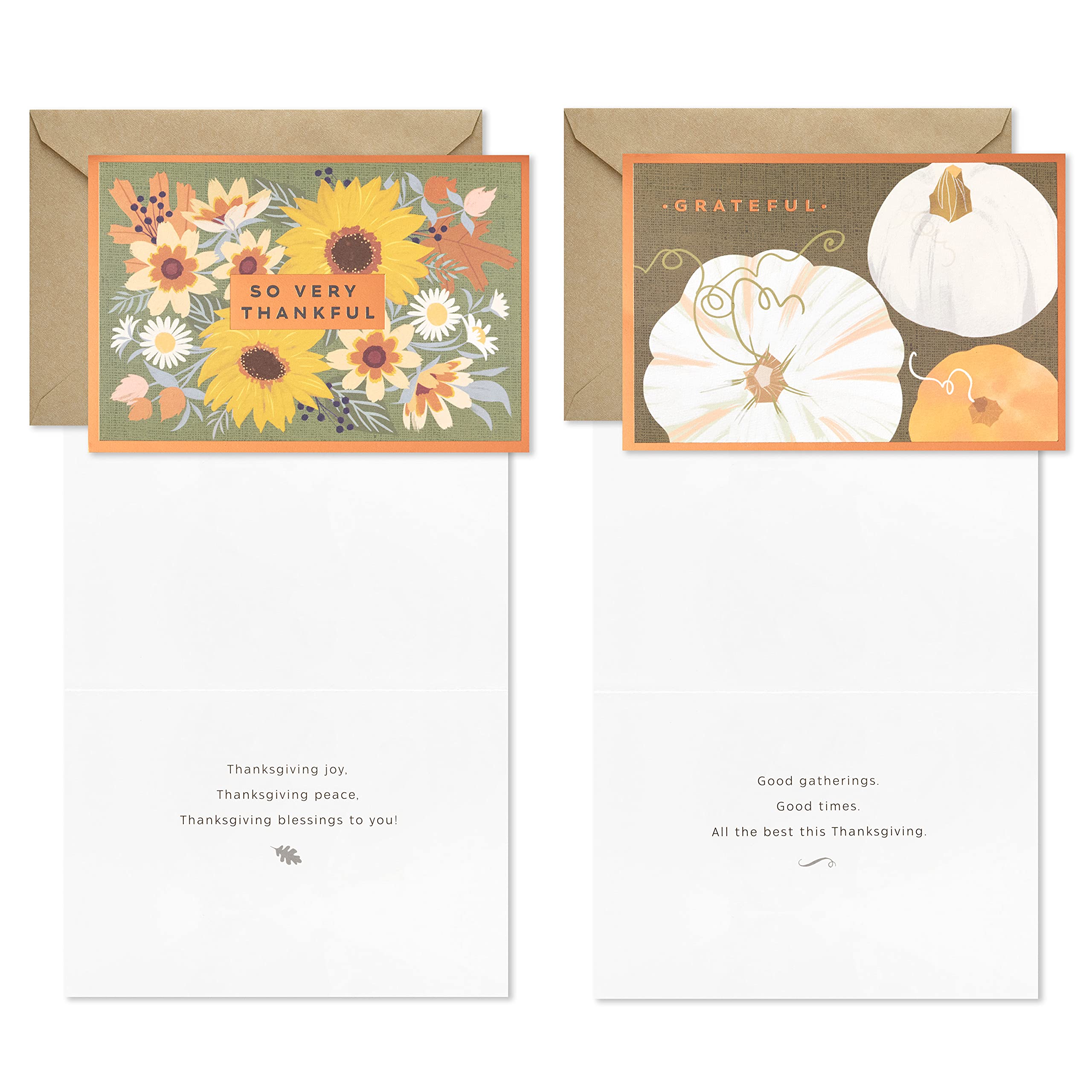 Hallmark Thanksgiving Cards Assortment, Thankful (36 Assorted Cards with Envelopes)