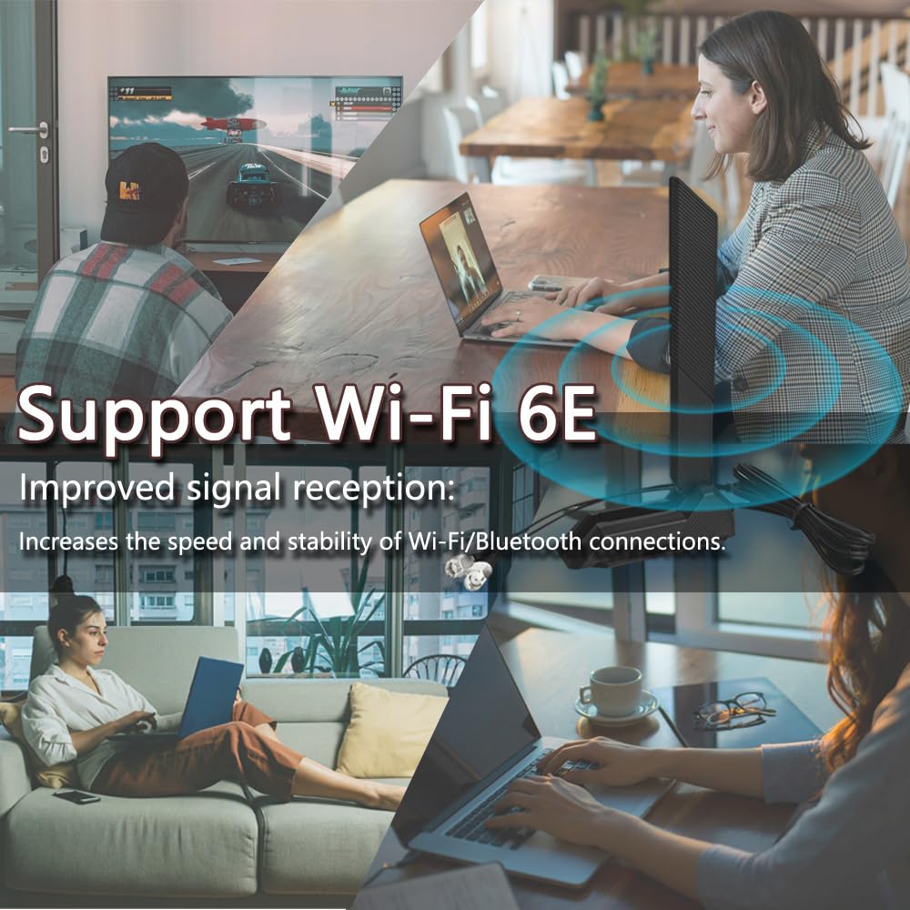 ZAHARA Dual-Band Antenna WiFi Cable 2.4 GHz, 5 GHz, WiFi 6E for ASUS ROG Strix Z790-A Z690-A Gaming WiFi D4