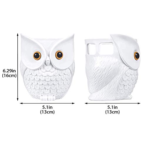 LDYAN Owl Holder Stand, Owl Statue Smart Speaker Holder Stand for Echo Dot 4th/3rd/2nd and 1st Generation, Google Home Mini/Google Nest Mini (2nd Gen),Cartoon Decor Owl Shape Home Decor - White