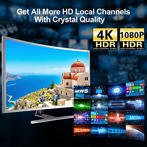 2023 TV Antenna Digital Indoor HDTV Antenna 350+ Miles Range with Signal Amplifier, Digital HD Antenna Support 4K 1080P VHF UHF All Television Free Local Channels, 18ft Coax Cable/AC Adapter