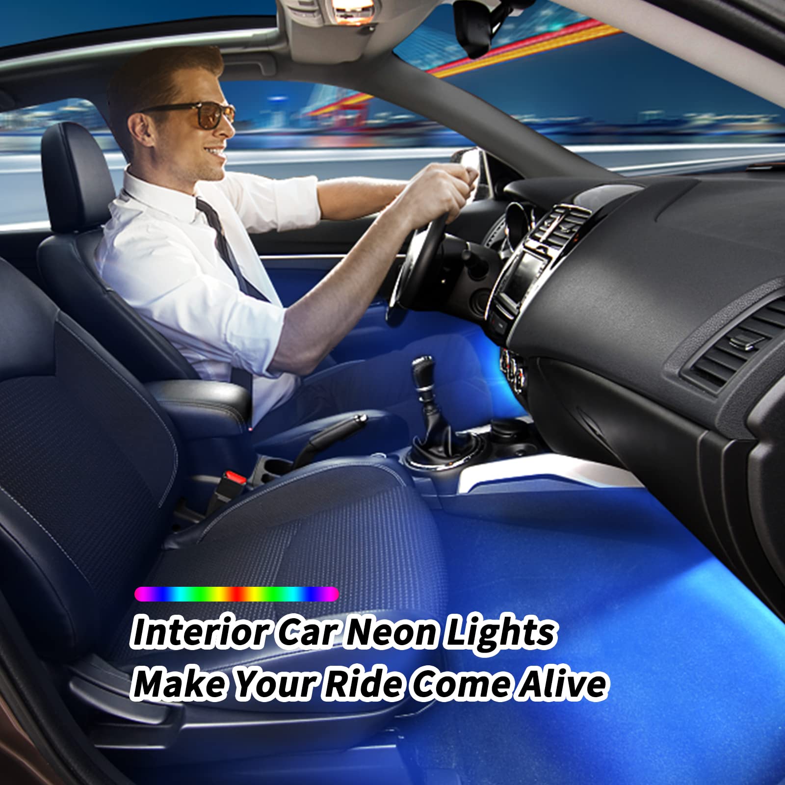 Led Lights for Car, Dash Lights for Car Interior Neon Lights Strip with App Control, RGB Under Dash Led Lights with DIY Million Colors Music Mode