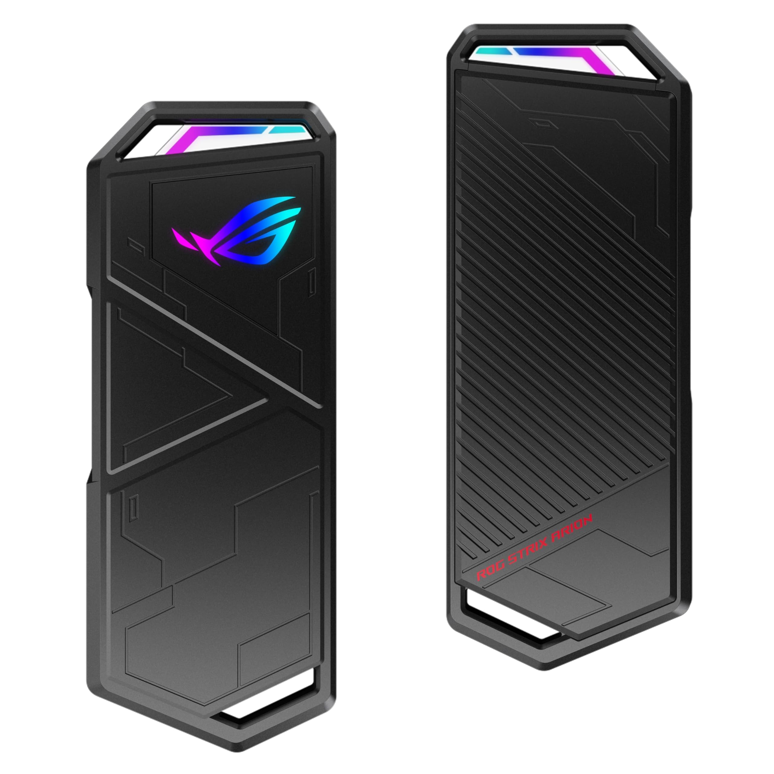 ROG Strix Arion M.2 NVMe SSD Enclosure-USB3.2 GEN2 Type-C, 10Gbps, Aura Sync RGB, Dual USB-C to C and USB-A to C Cables, Thermal Pads, PCIe 2280/2260/2242/2230 M Key/B+M Key, Screwdriver-Free