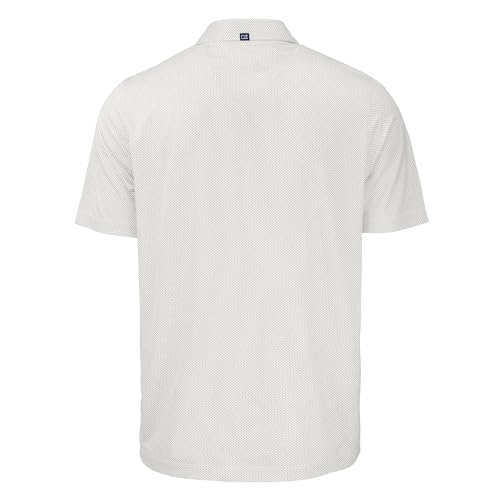 Cutter & Buck Men's White/Gray Minnesota Vikings Helmet Big & Tall Pike Eco Symmetry Print Stretch Recycled Polo