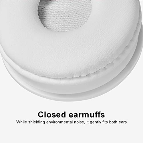 Heave M6 Wireless Foldable Headset Macarons Heavy Bass Bluetooth Gaming Headphone,Wireless Over Ear Headset for Home Office,150 Hours Long Standby Time White