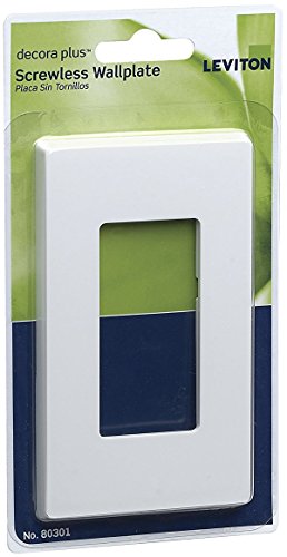 Leviton 80301-SW 1-Gang Decora Plus Wallplate Screwless Snap-On Mount (10 Pack, White)