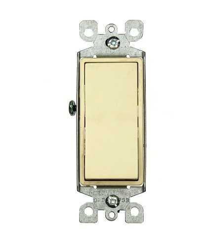 Leviton 5603-2I 15 Amp, 120/277V, Decora Rocker 3-Way AC Quiet Switch, Residential Grade, Grounding, 10 Pack, Ivory
