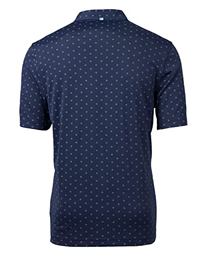 Cutter & Buck mens Virtue Eco Pique Tile Print Recycled Big Tall Polo Shirt, Navy Blue, 1X US