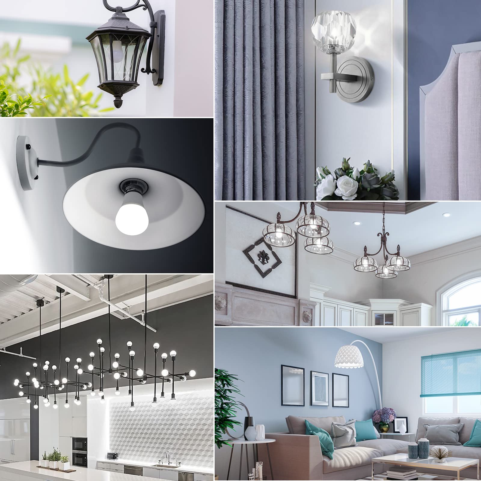 MorningLight 6 Pack A15 LED Bulbs 60W Equivalent, Non-Dimmable, Daylight 5000K, E26 Base, 6.5W 600 Lumens Bulb, A15 LED Light Bulbs for Ceiling Fan, Wall sconces, 25000+ Hours Lifespan