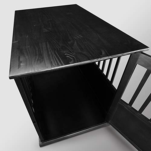 Casual Home Wooden Large Pet Crate, End Table, (Black, 24"W x 36.5"D x 29.25"H)